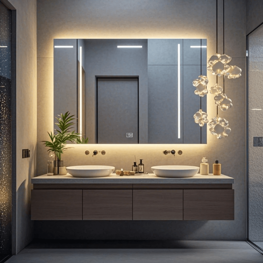 A Smart Mirror Lighting Case Study in Cyprus - Led Lighting Custom